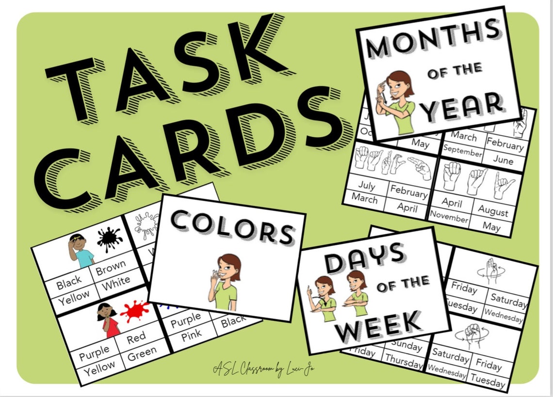 ASL Task Cards for Learning and Memory - Etsy