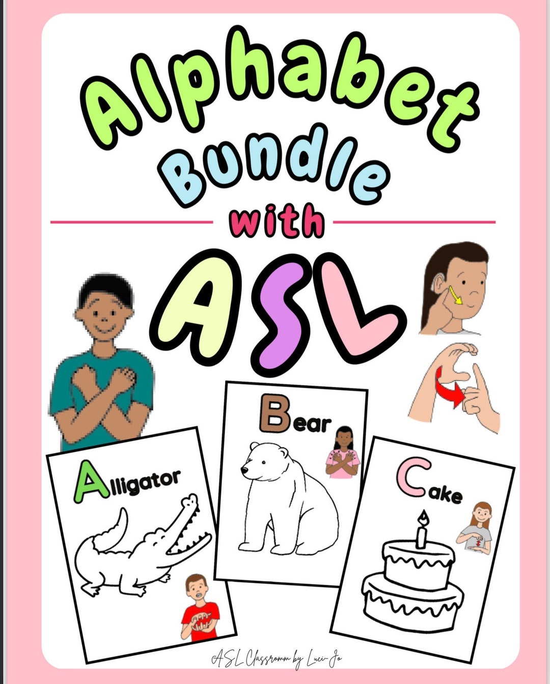 ASL Alphabet Coloring Worksheet Bundle, Homeschool, Learning Resources ...