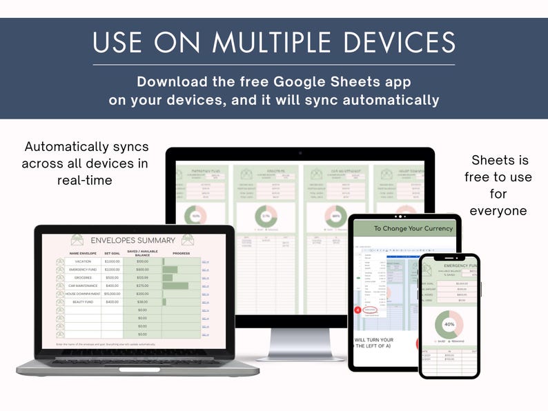 Simple Cash Envelope Spreadsheet - Finance Spreadsheet for Digital ...