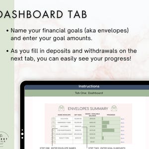 Simple Cash Envelope Spreadsheet - Finance Spreadsheet for Digital ...