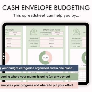 Simple Cash Envelope Spreadsheet - Finance Spreadsheet for Digital ...