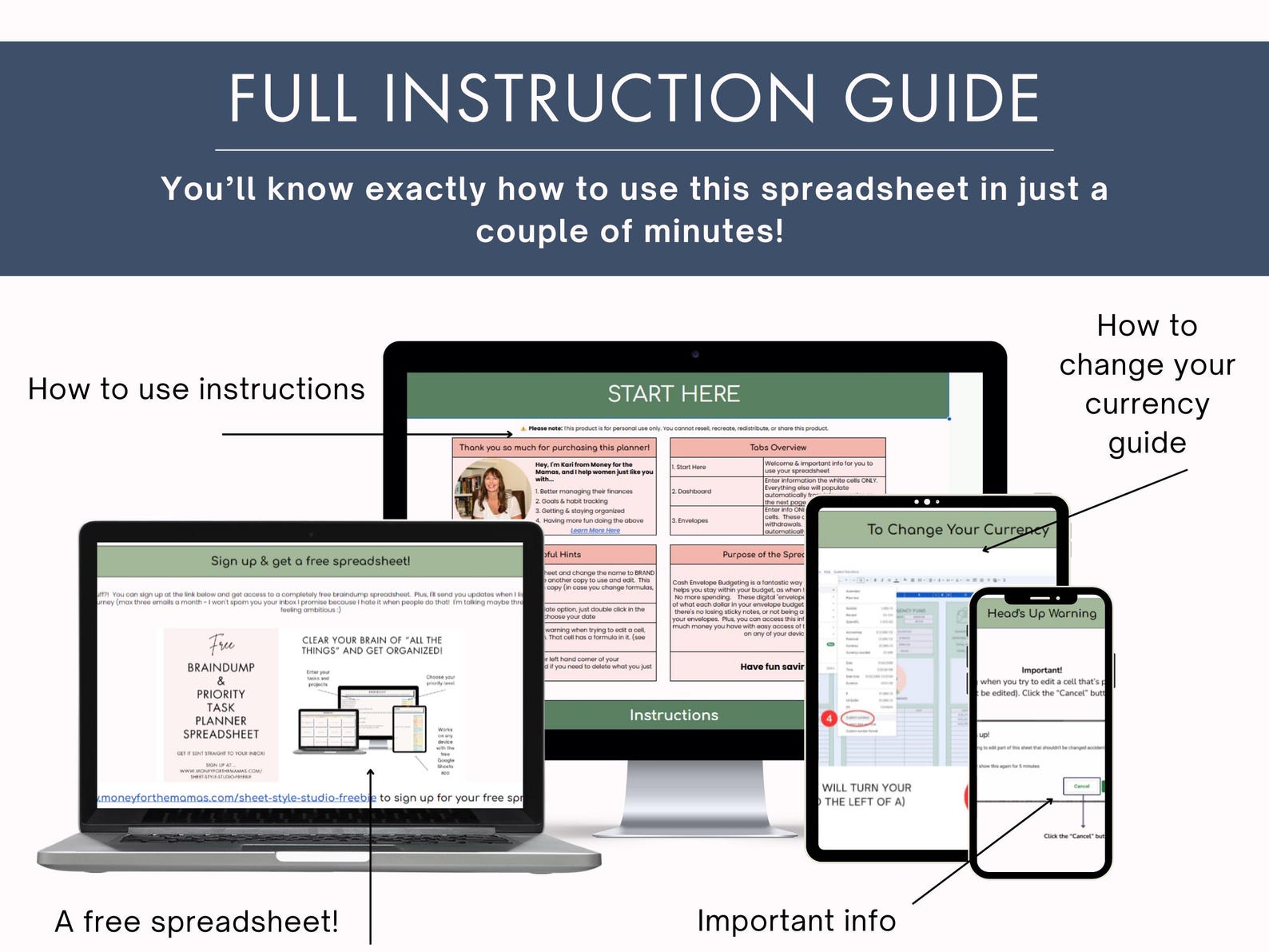 Simple Cash Envelope Spreadsheet - Finance Spreadsheet for Digital ...