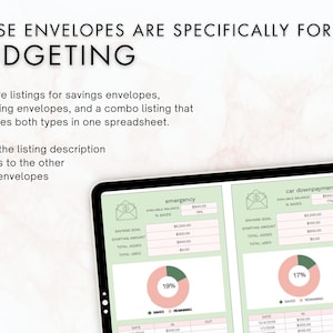 Simple Cash Envelope Spreadsheet - Finance Spreadsheet for Digital ...