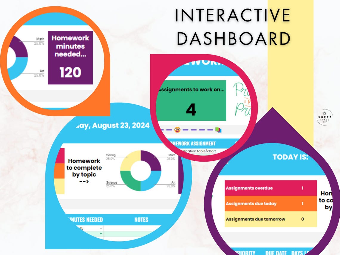 Kids Assignment Tracker Spreadsheet - Google Sheets Digital Student ...