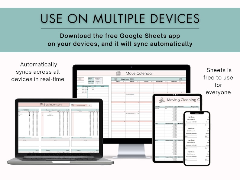All-in-one Moving Planner Spreadsheet - Moving Checklist, Packing List ...