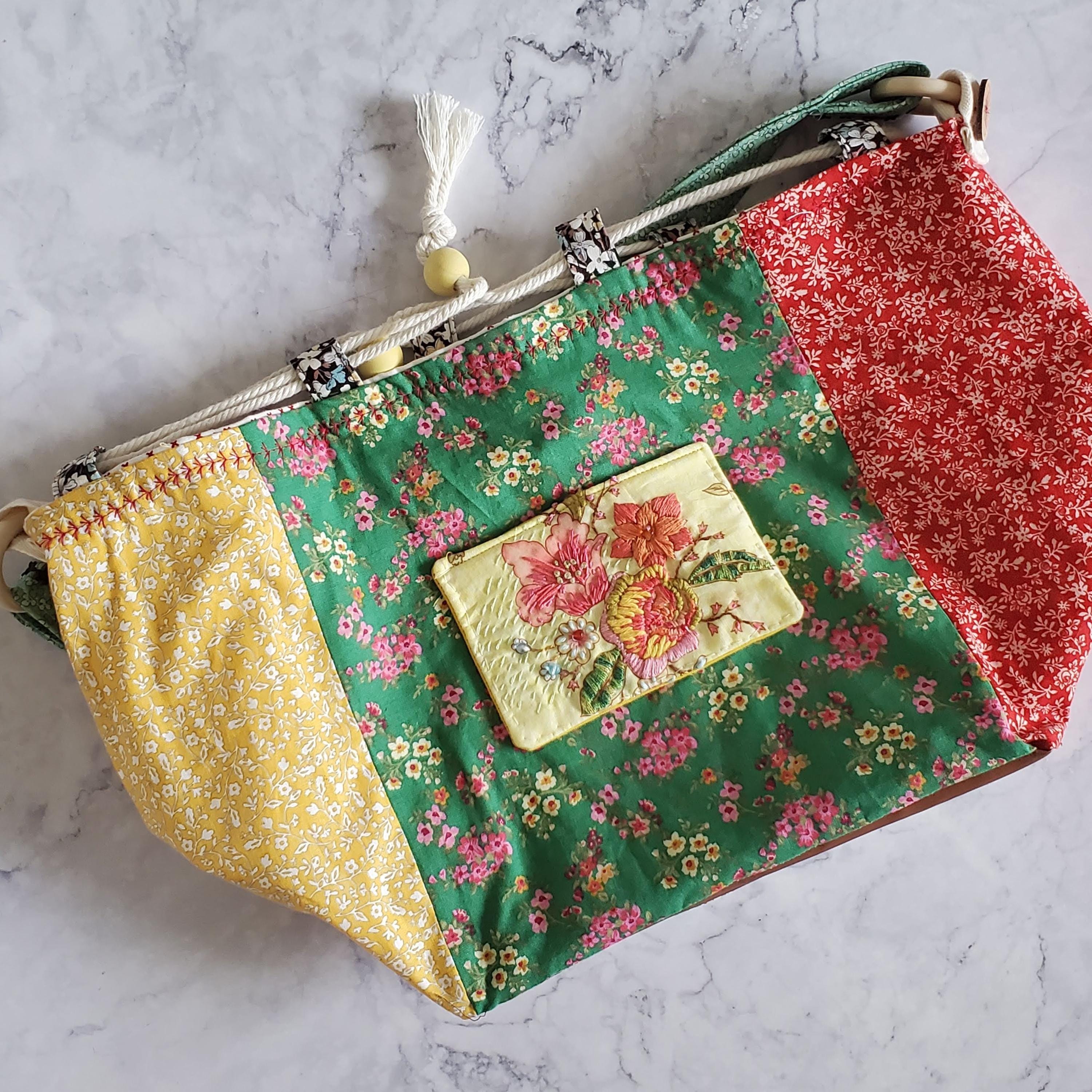 Handbag Purse, Tote Japanese Rice Bag With Hand Stitched, Patchwork ...