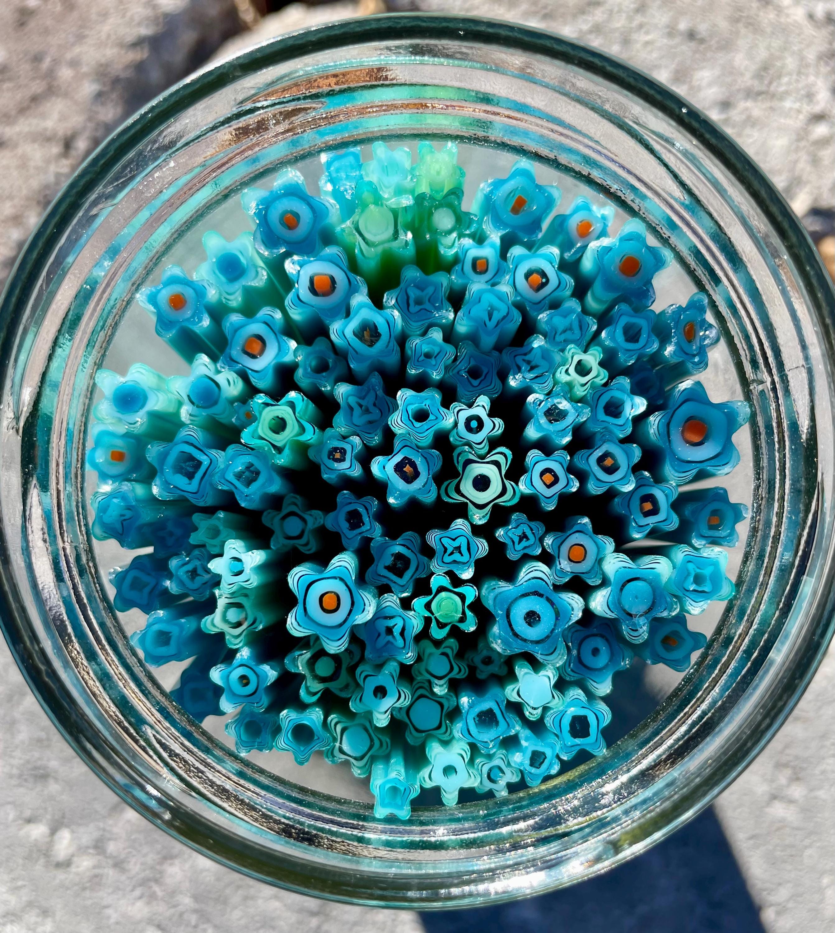 FLOWERS Bullseye 90 COE Vitrigraph Organic 5 Petal Flower Design Fusing ...