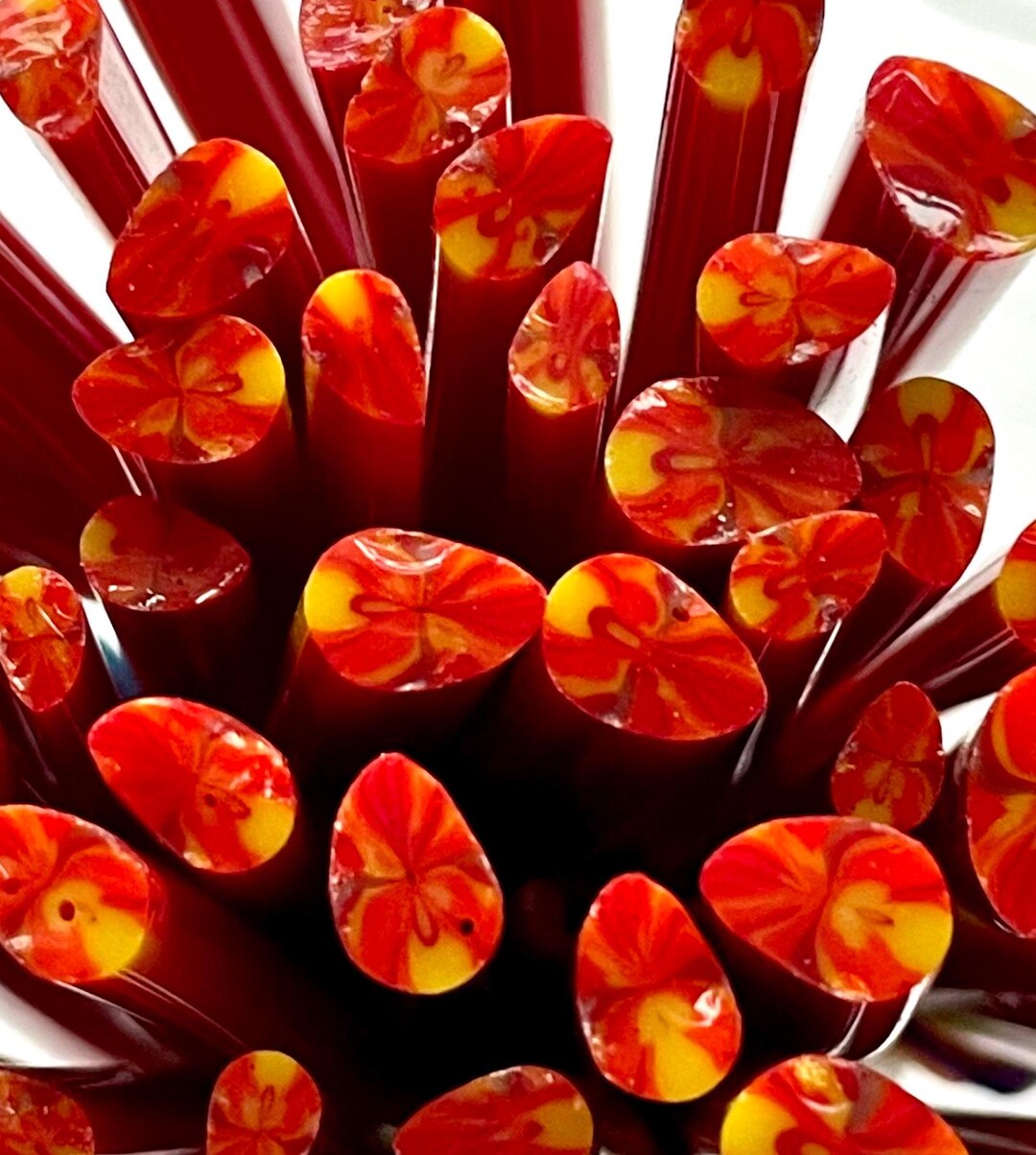 Bullseye 90 COE Hand Pulled Vitrigraph Cane: Fusing, Lampwork, Mosaic ...