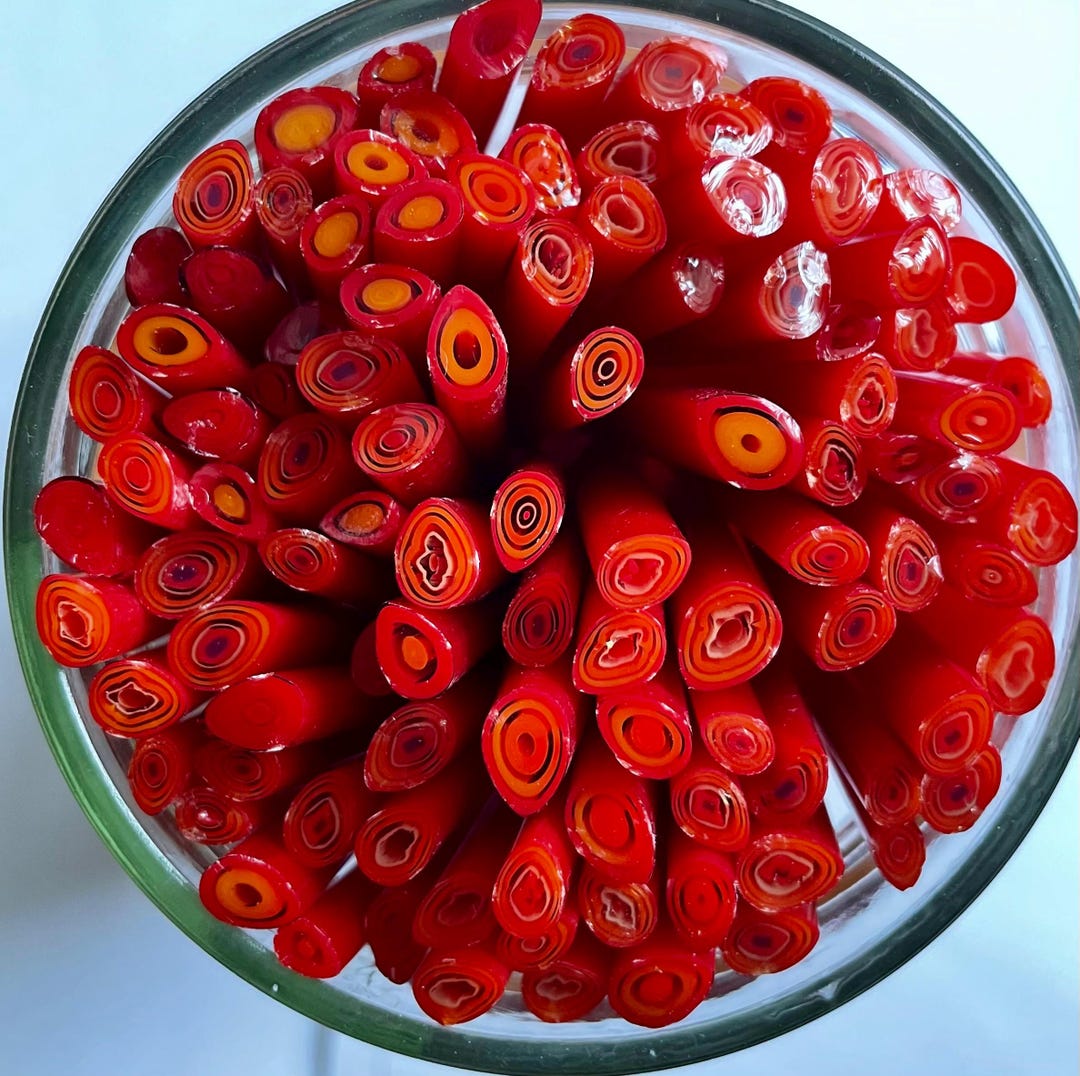 Bullseye COE 90 Vitrigraph Cane: Hand Pulled Petals, Flowers (1oz) - Etsy