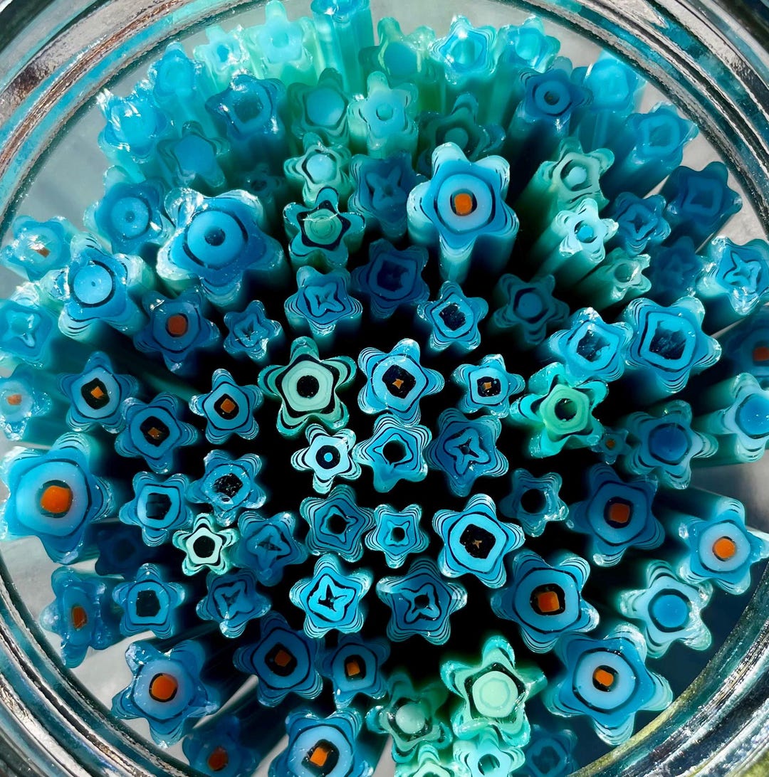 FLOWERS Bullseye 90 COE Vitrigraph Organic 5 Petal Flower Design Fusing ...