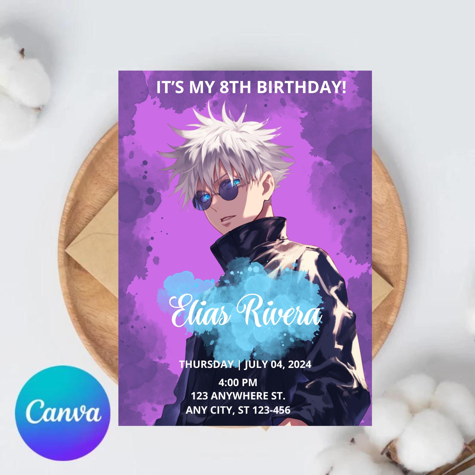 Invitación de cumpleaños imprimible, facil de editar en canva ...