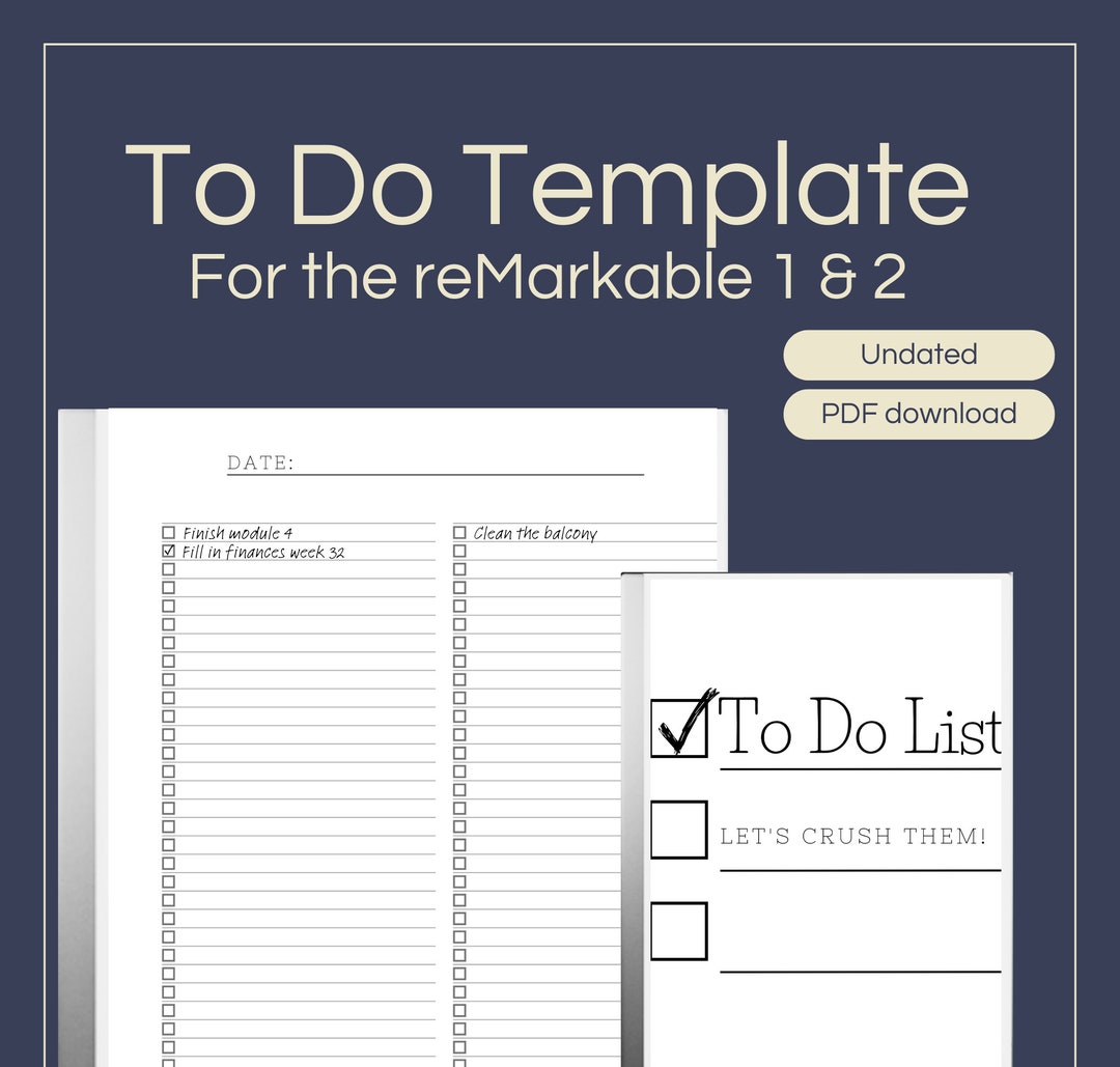 Remarkable 2 Template to Do Instant Download, Right- and Left Handed - Etsy