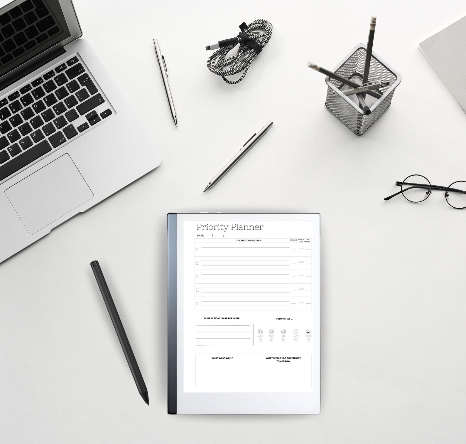 Priority Planner for the Remarkable Paper Pro | Focus 5 | to Do ...