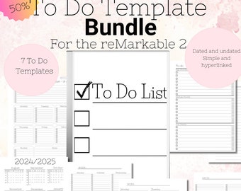 Remarkable 2 to Do List Templates Bundle 2023 Digital Organiser Daily ...