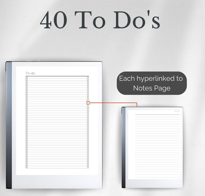 To Do List Template for Remarkable Paper Pro: Hyperlinked Digital ...