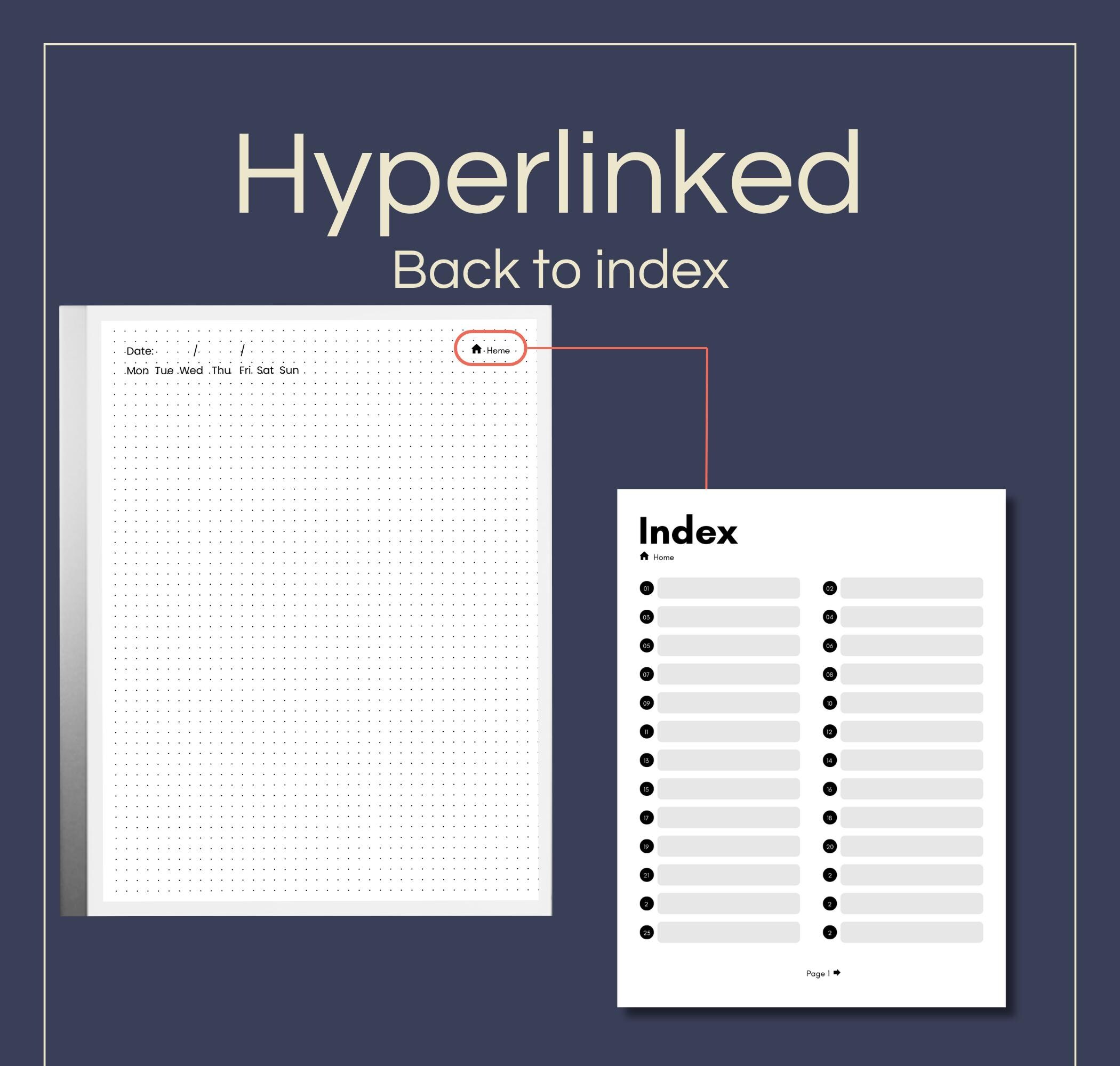 Remarkable 2 Bullet Journal | Hyperlinked Dot Grid Planner (PDF ...