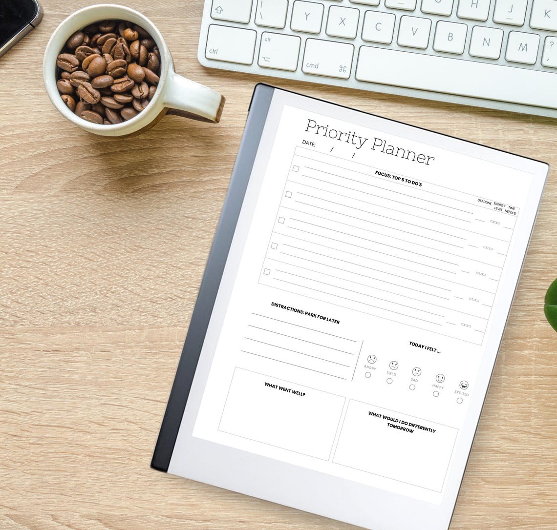 Priority Planner for the Remarkable Paper Pro | Focus 5 | to Do ...