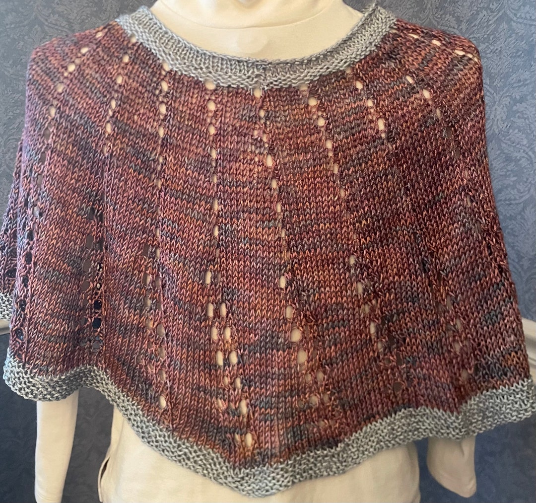 Handknitted Eyeleted Capelet in Silk Merino... Metallic Colorways - Etsy