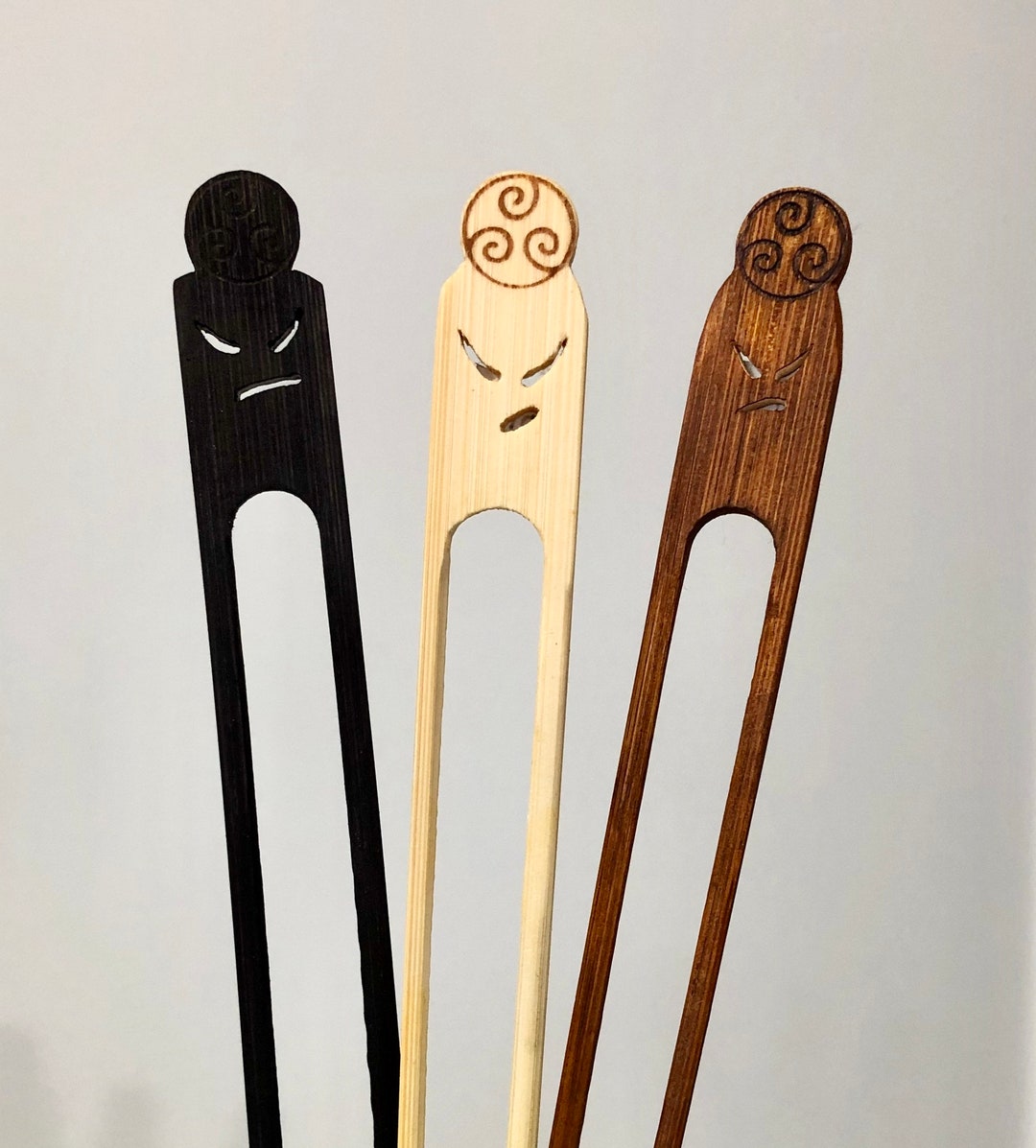 Bamboo Samurai Head Hair Pin - Etsy