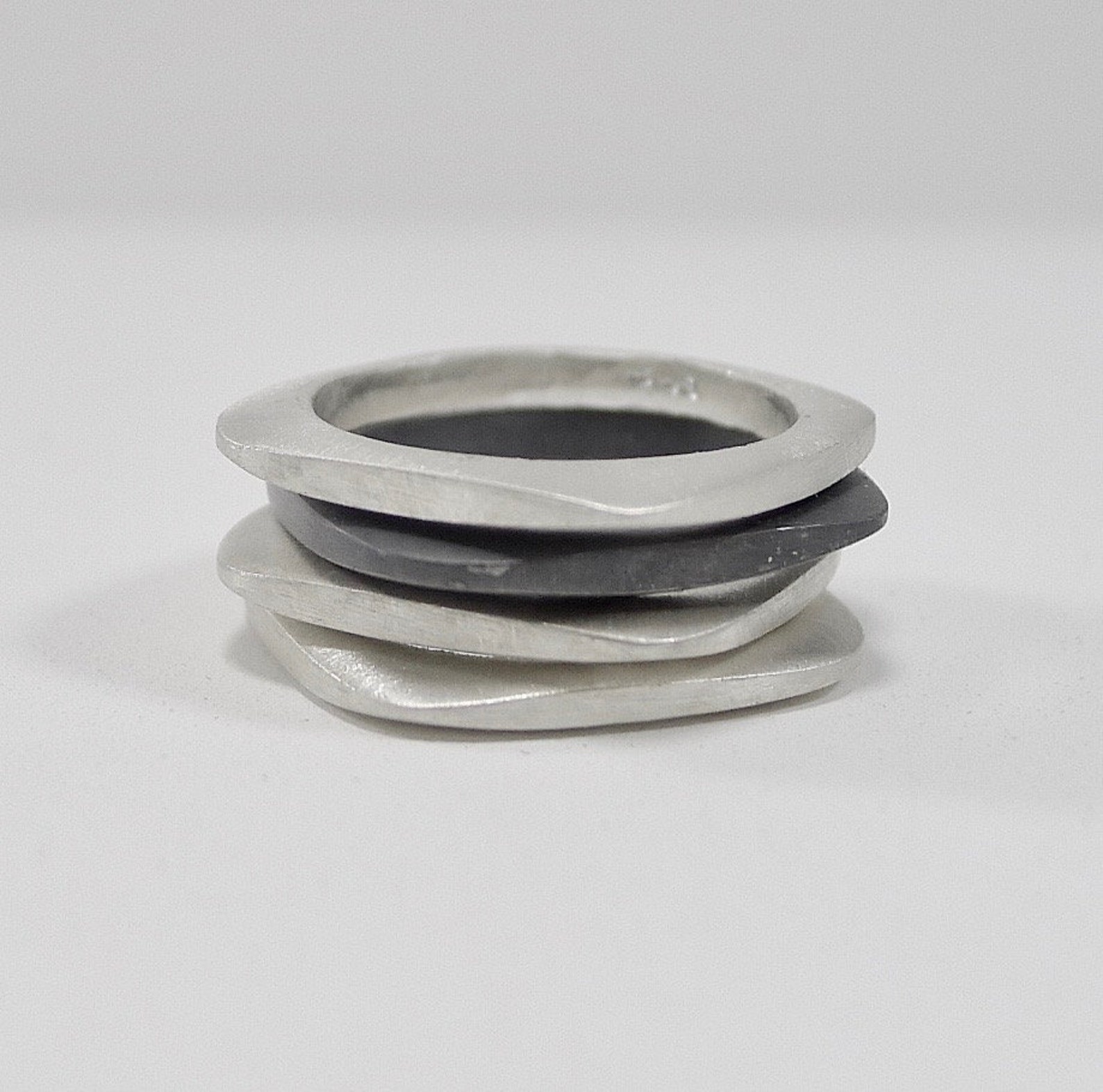 Square Sterling Stacking Ring R0190 - Etsy UK