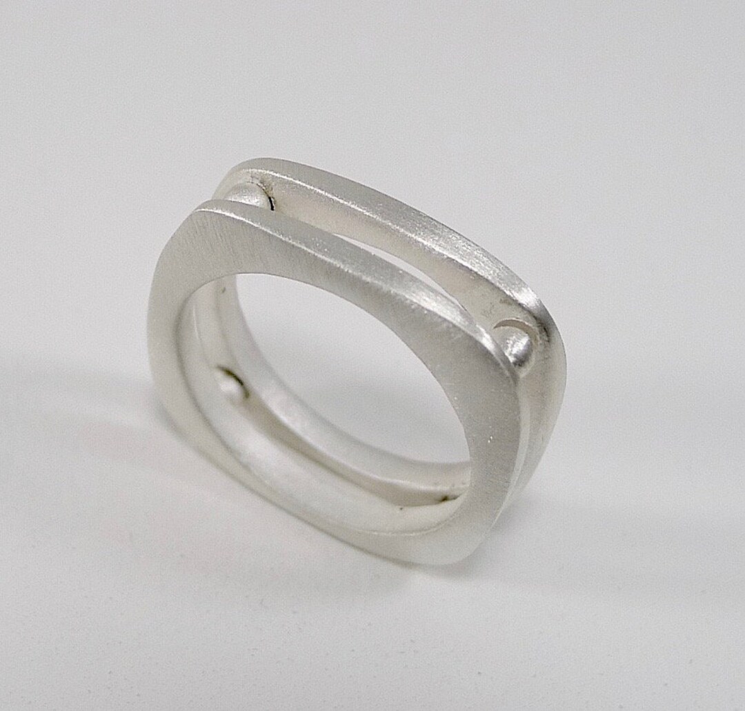 Double Square Ring - R0192 - Etsy