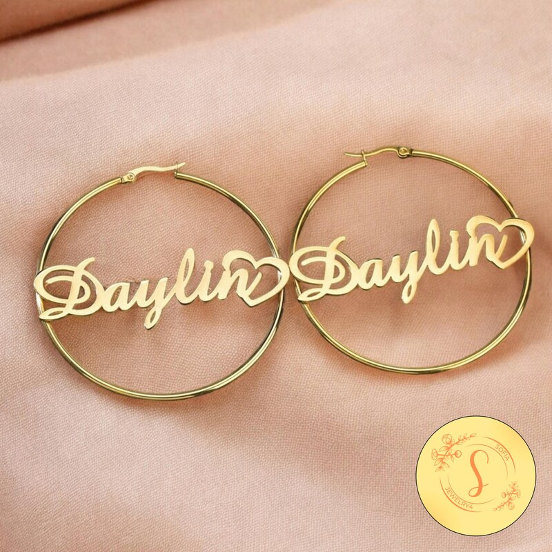 Name Hoop Earrings - Etsy