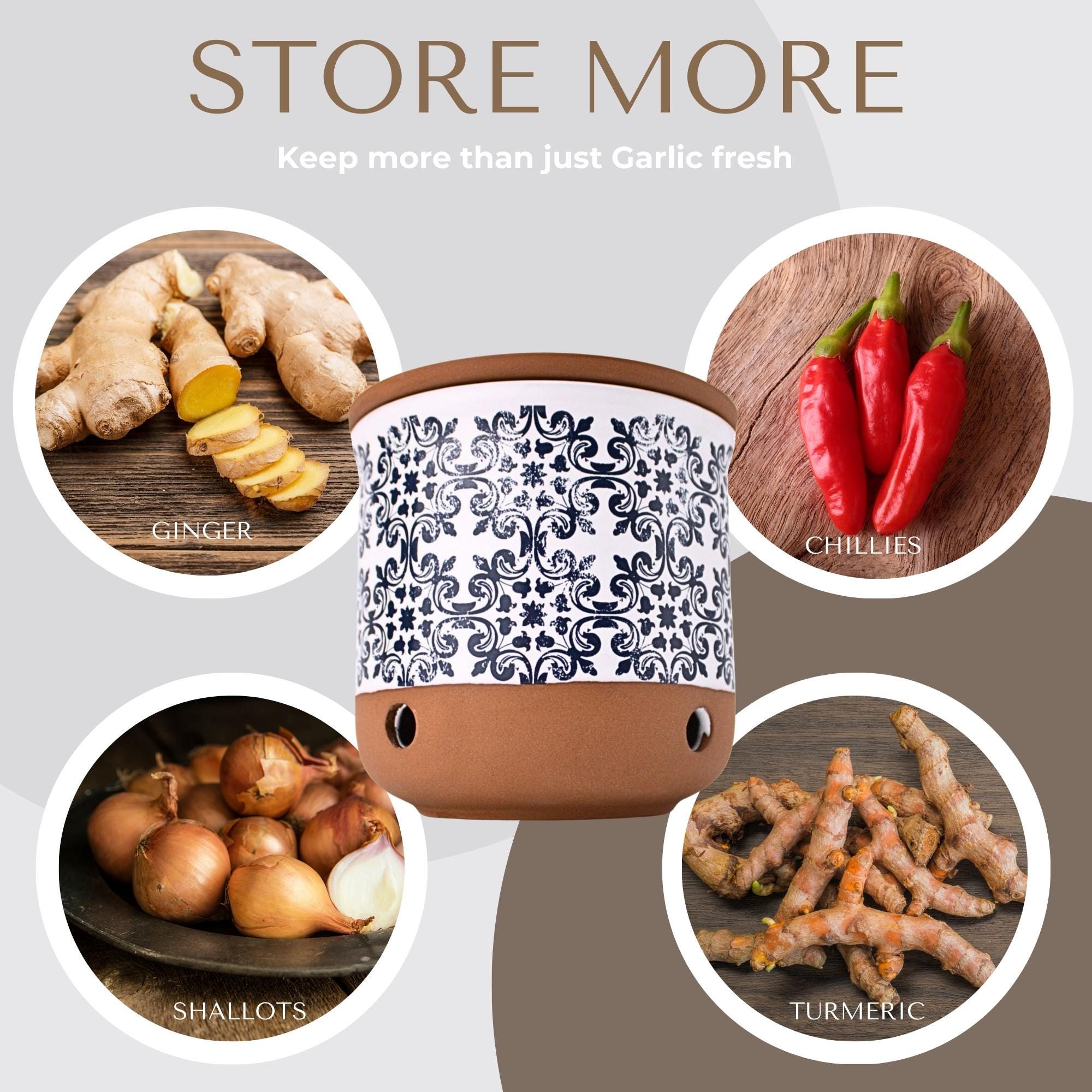 Keep Garlic Fresh With Our Terracotta Garlic Keeper Perfect Garlic ...