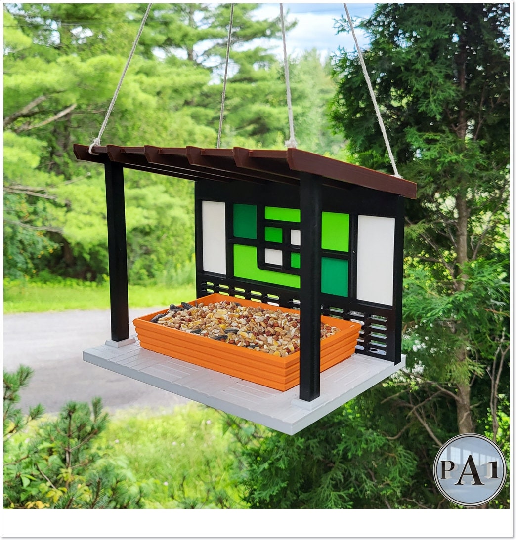 Bird Feeder Mid Century Modern V3 3D Printed - Etsy