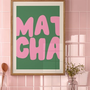 Matcha Digital Print Artwork, Green Tea Wall Decor, Kitchen Decor ...