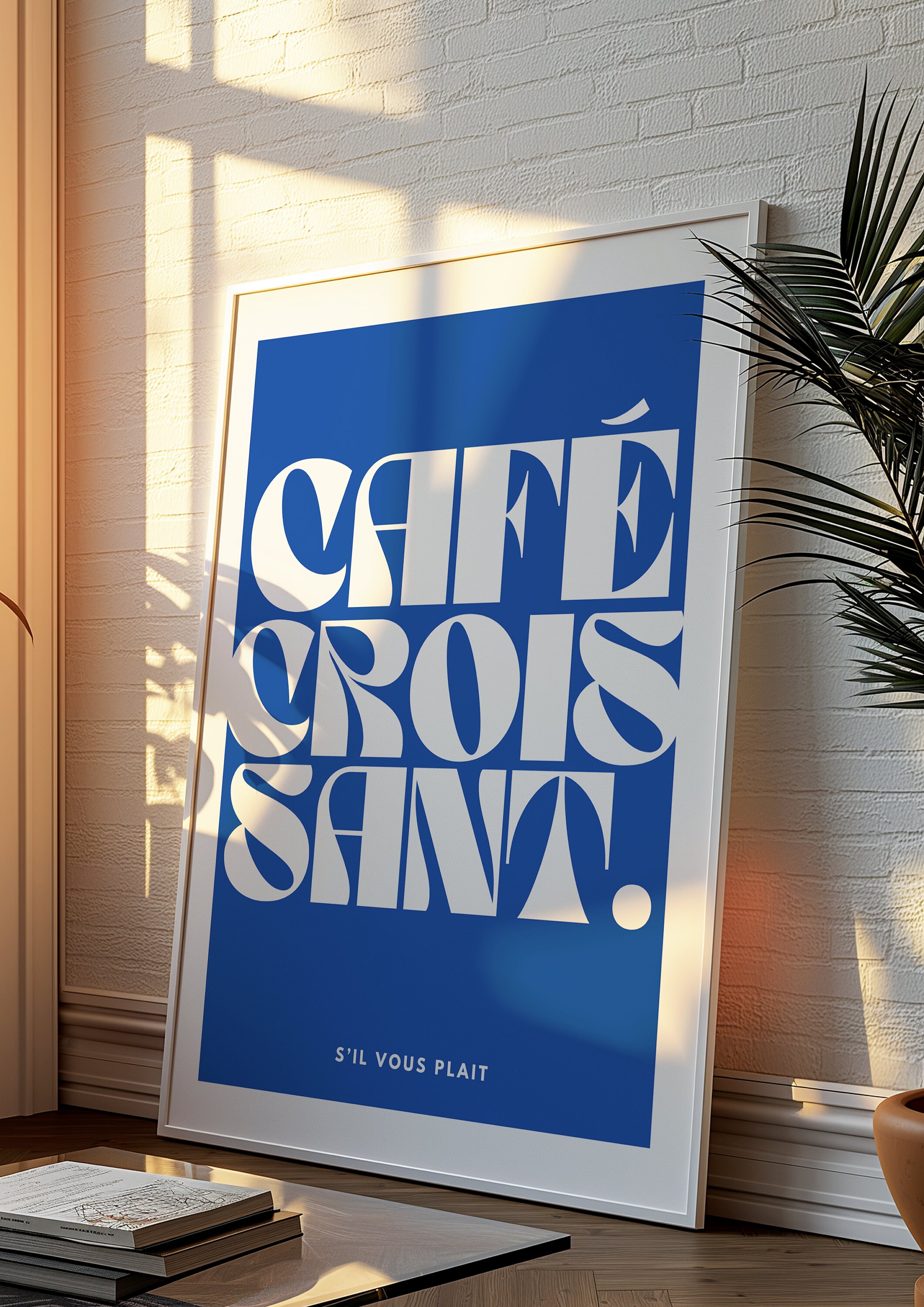 Coffee Lover Poster, Café Croissant S'il Vous Plait, French Print ...