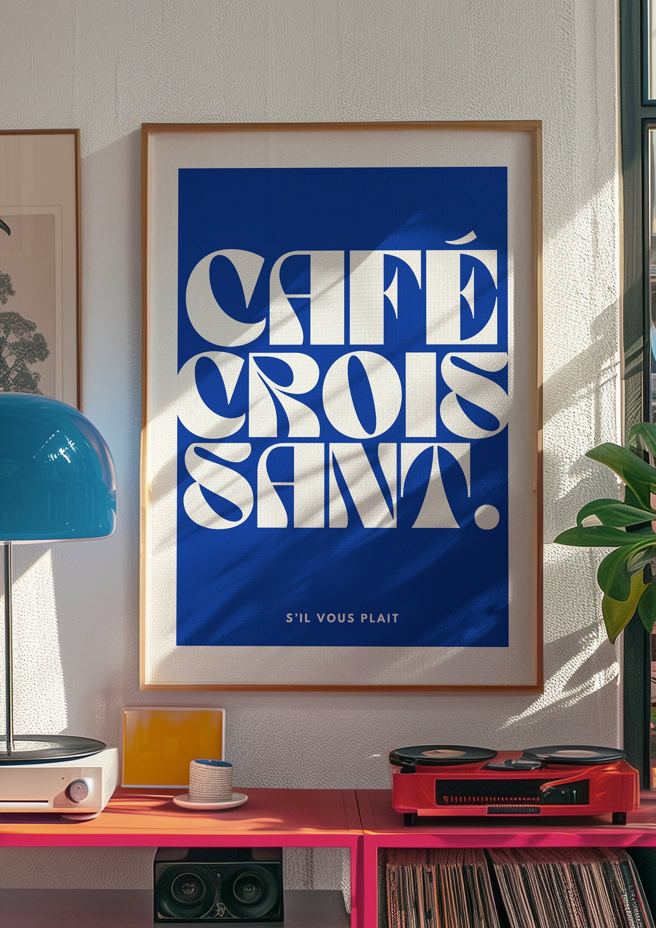 Coffee Lover Poster, Café Croissant S'il Vous Plait, French Print ...