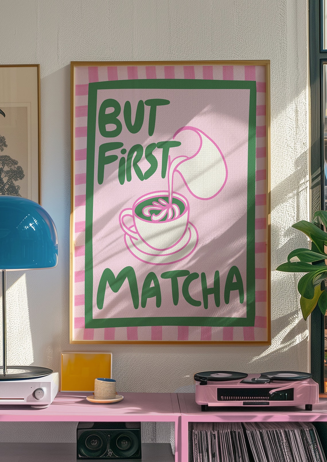 Hand Drawn Kitchen Print - but First Matcha Poster - Matcha Club Print ...