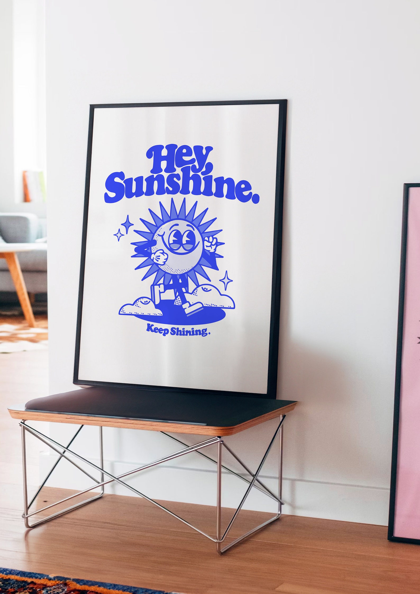 Funky Sun Cartoon Poster Digital Download Wall Art Keep Shining Vintage ...