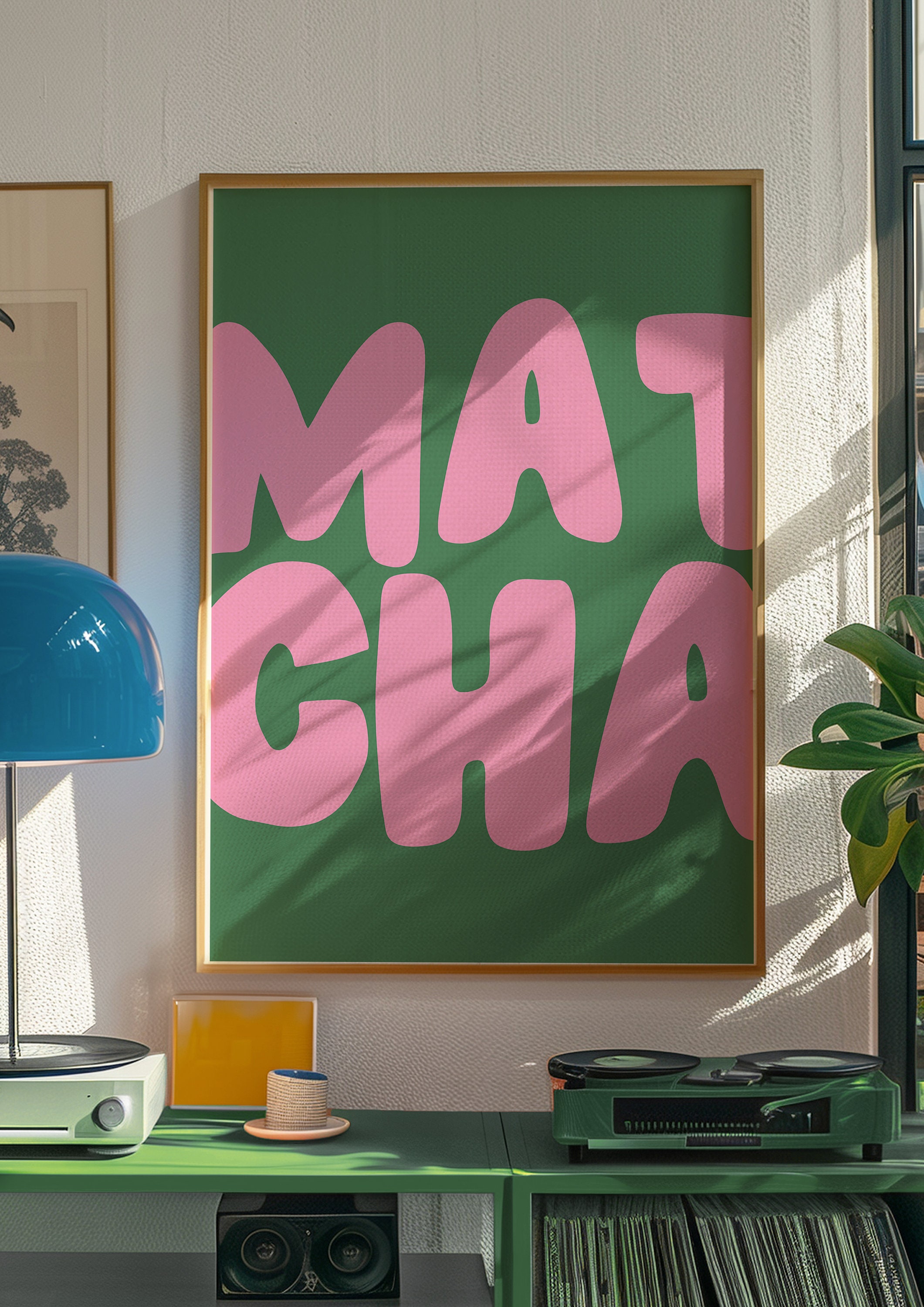 Matcha Digital Print Artwork, Green Tea Wall Decor, Kitchen Decor ...