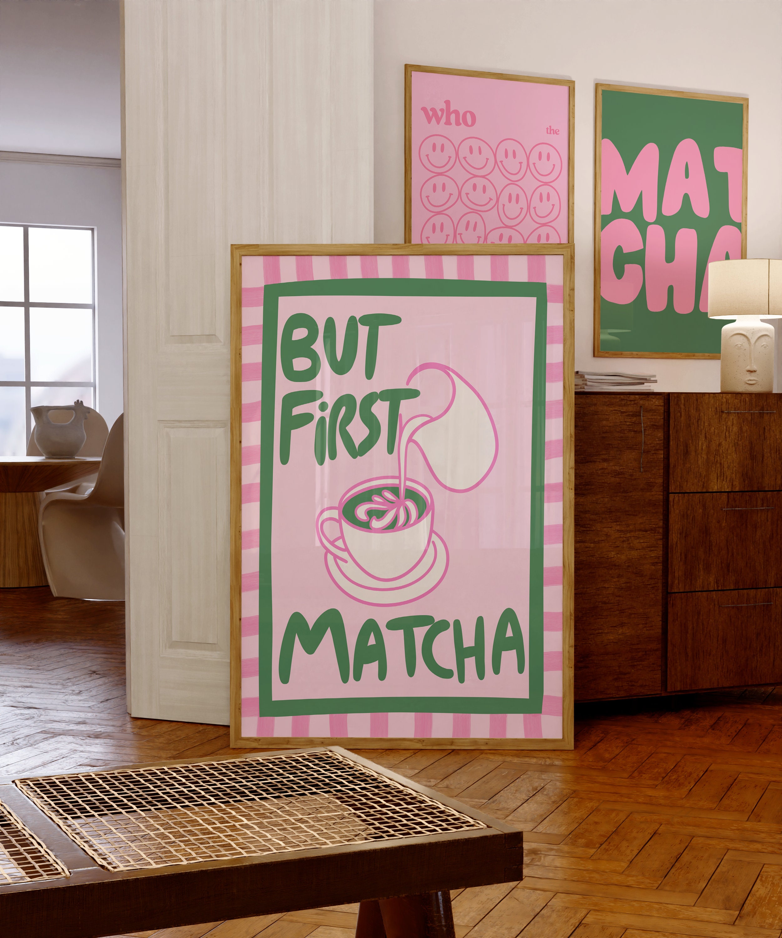 Hand Drawn Kitchen Print - but First Matcha Poster - Matcha Club Print ...