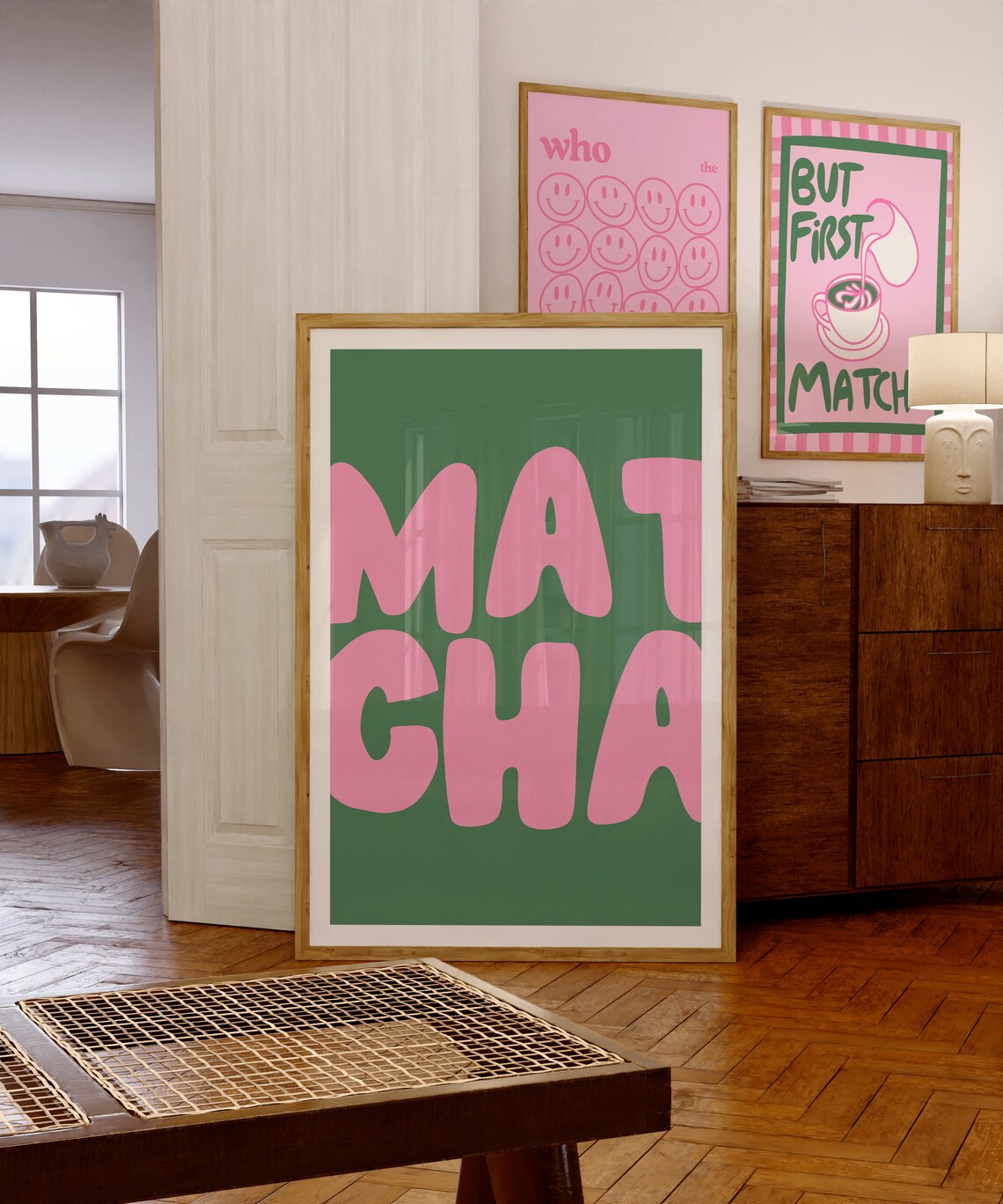 Matcha Digital Print Artwork, Green Tea Wall Decor, Kitchen Decor ...