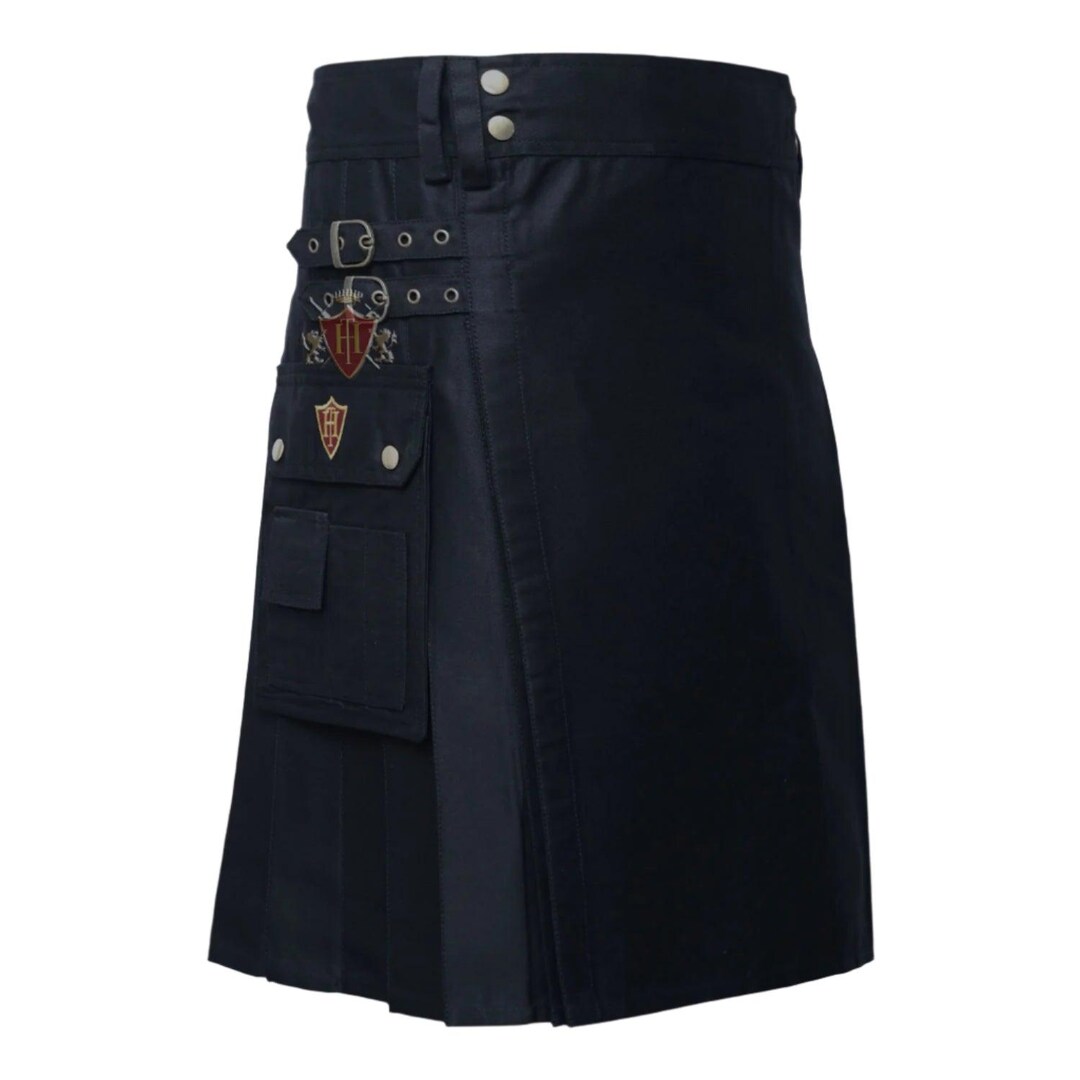 Modern Black Utility Kilt A Stylish Fusion of Function and Fashion - Etsy