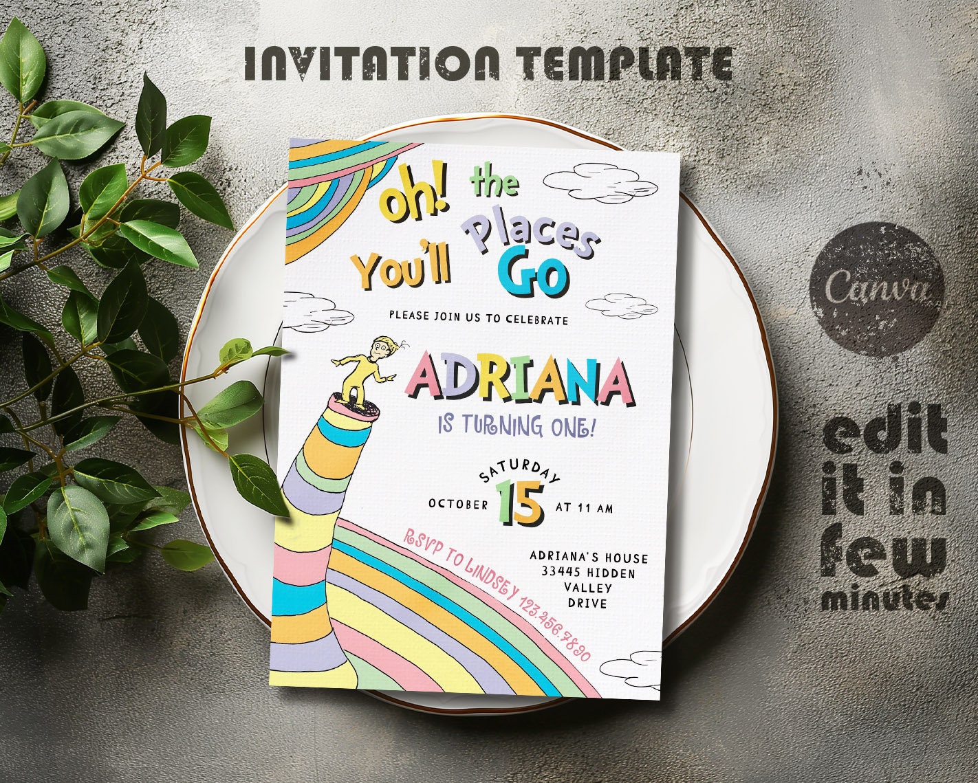 Seuss Graduation Printable Invitations