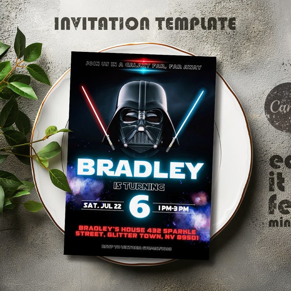 Star wars invitation - Etsy