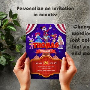 Printable the Amazing Digital Circus Invitation, Editable Digital ...