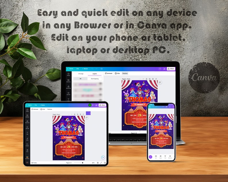 Printable the Amazing Digital Circus Invitation, Editable Digital ...