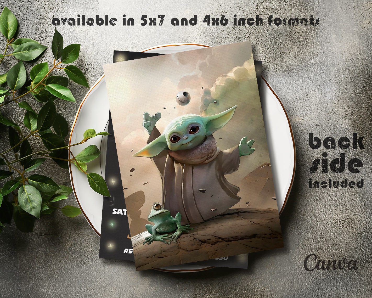 Baby Yoda Birthday Invitation, Star Wars Invite, Printable Grogu ...