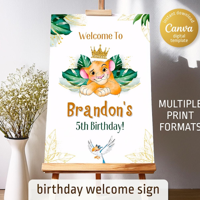 Lion King Welcome Sign - Etsy
