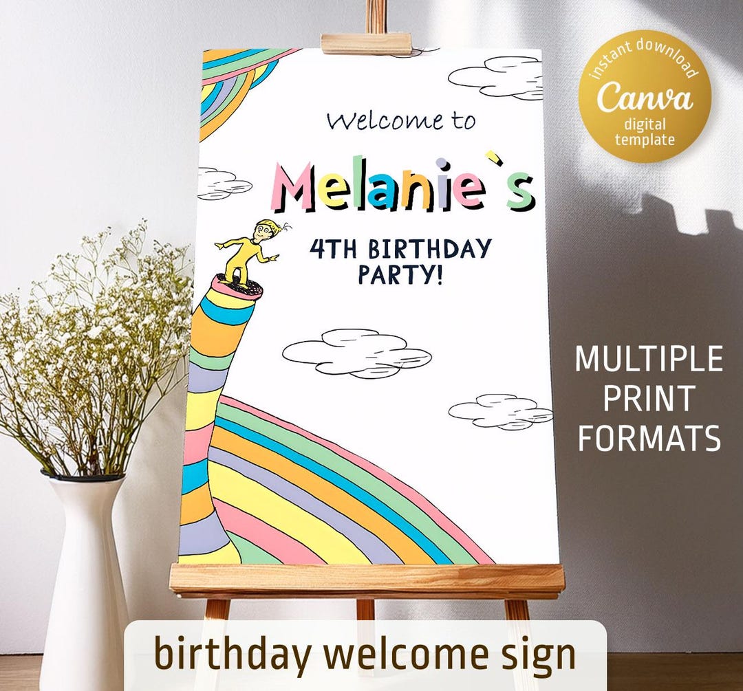 Dr Seuss Printable Welcome Sign Template, PLACES You'll GO Birthday ...