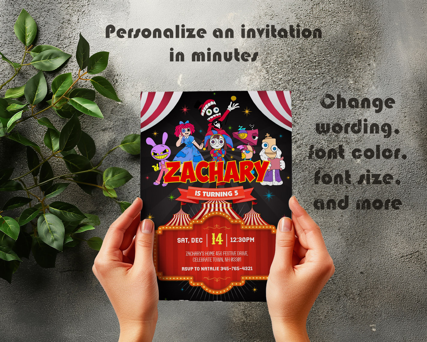 Printable the Amazing Digital Circus Invitation, Editable Digital ...