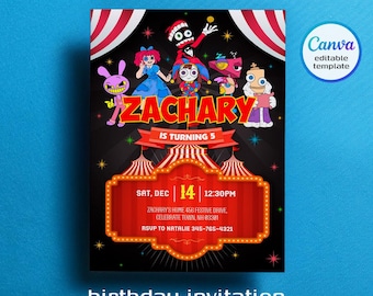 Printable the Amazing Digital Circus Invitation, Editable Digital ...