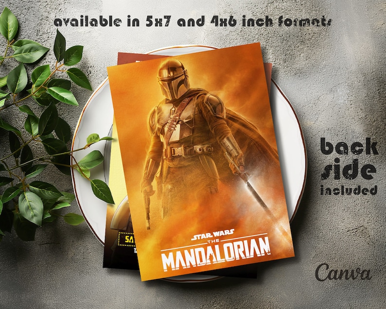 Printable Boy Girl Birthday Invitation | Mandalorian Birthday Invite ...