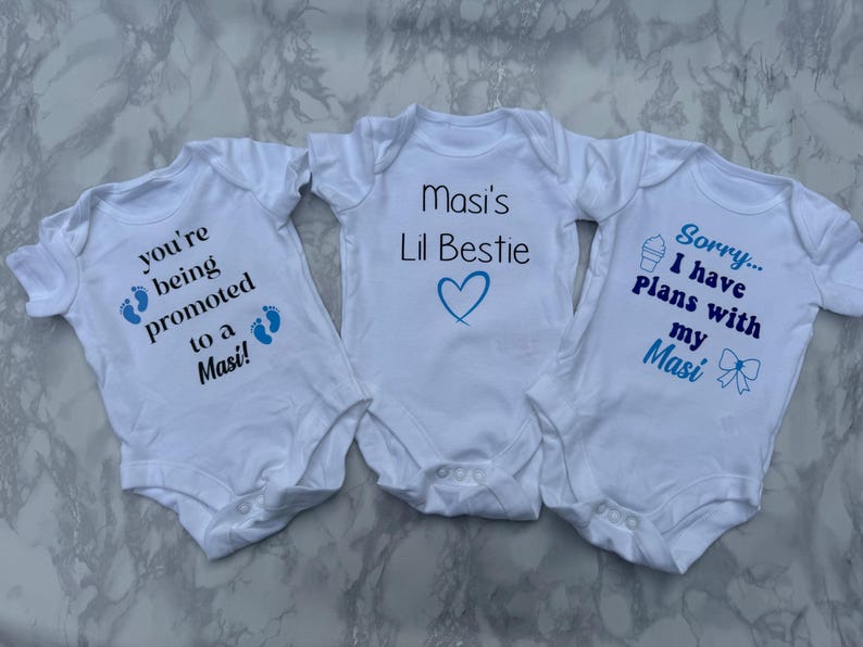 Personalised 'masi Bundle 2' Set of 3 Bodysuit Auntie, Chachi Baby ...