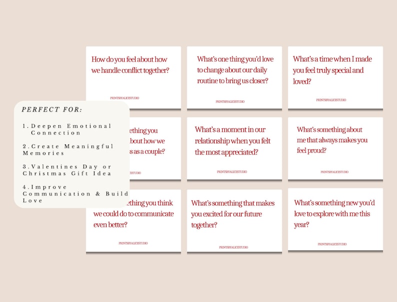 80 Relationship Conversation Cards for Couples Daily Intimacy Prompts ...