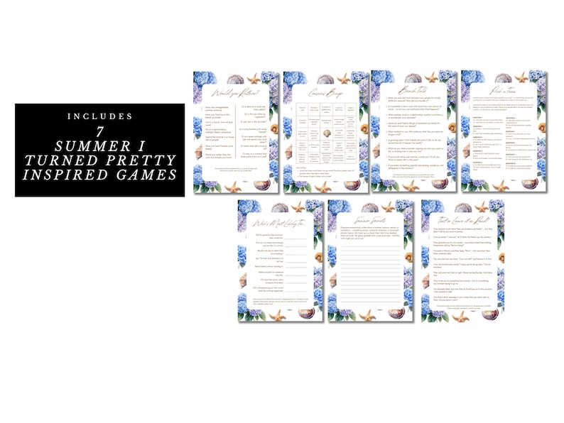 Summer I Turned Pretty Game Night Pack – Printable American Beach House ...